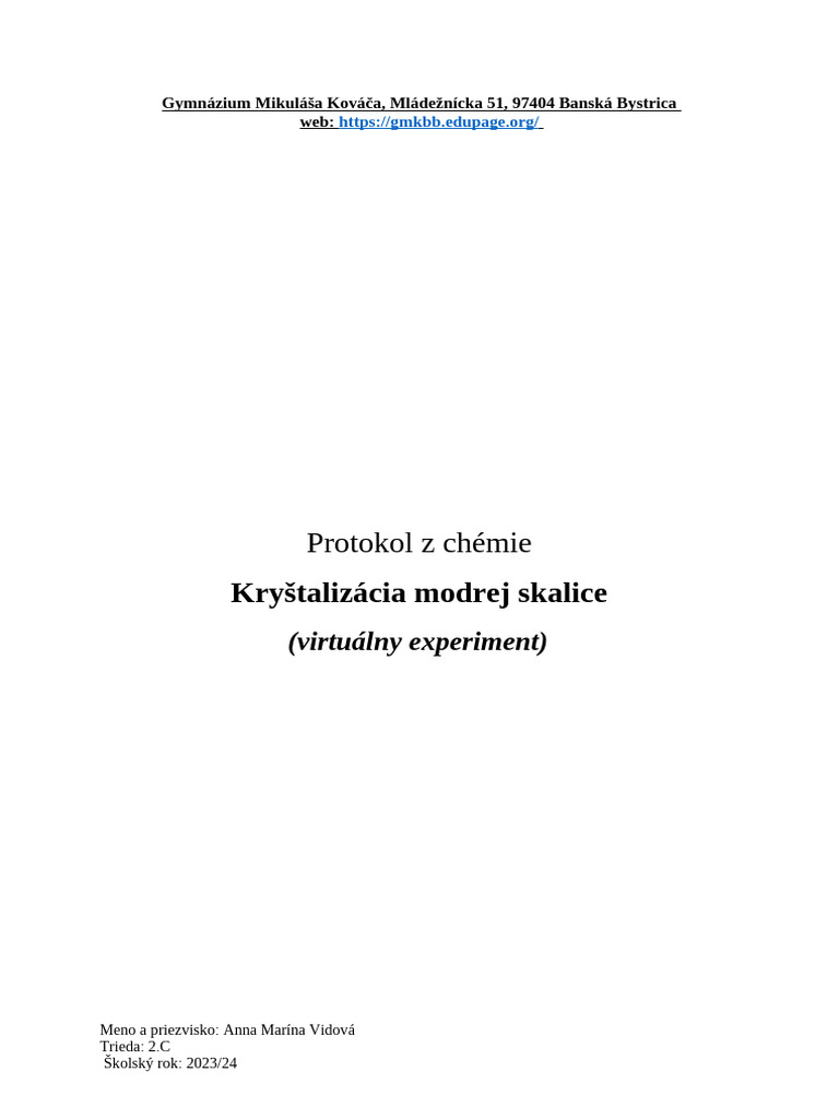 Kryštalizácia Skalice | PDF