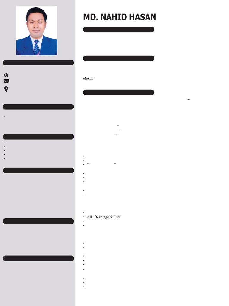 CV of Md. NAHID HASAN 01739930297-2 | PDF | Technology & Engineering