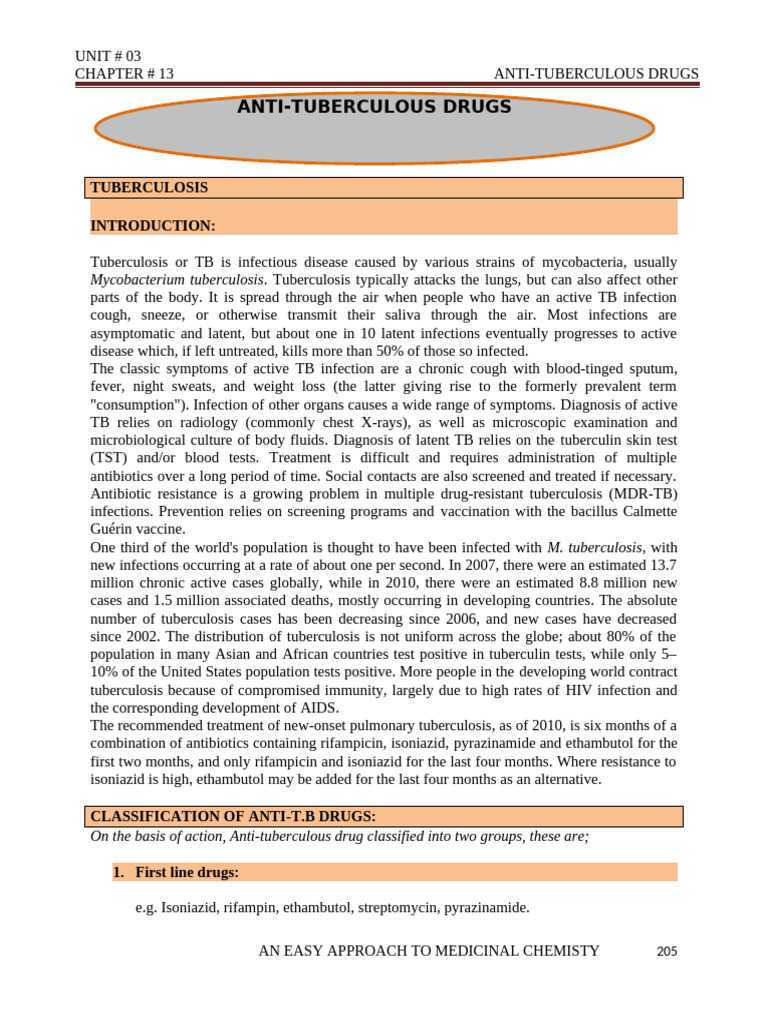 Anti Tb Drugs Pdf Tuberculosis Mycobacterium