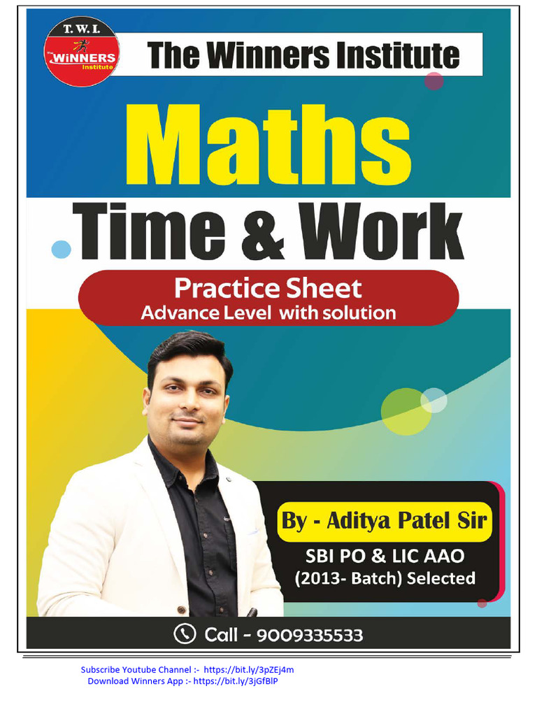 Time & Work Practice Problems | PDF