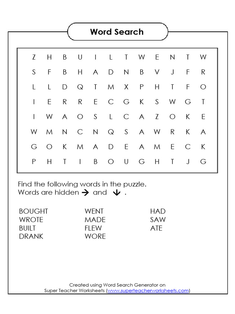 Super_Teacher_Worksheets_Word_Search | PDF | Word Search | Linguistics