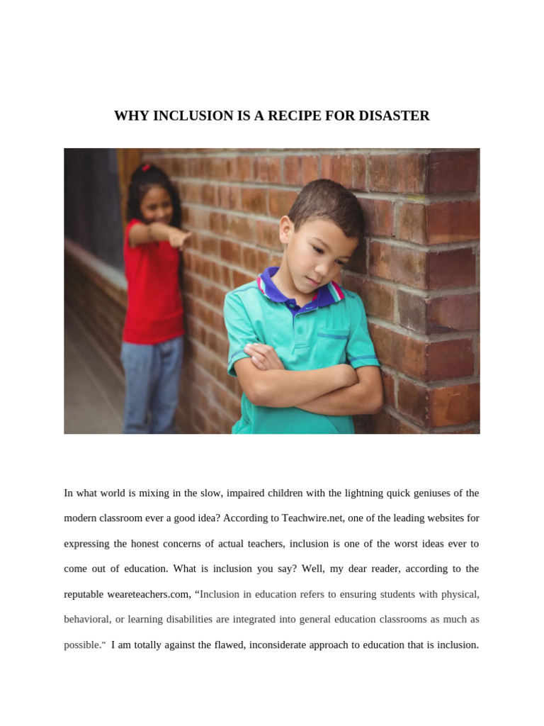 Argumentative Essay Special Education | PDF | Inclusion (Education ...