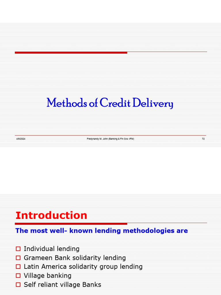 MFi Lecture NOTES | PDF | Loans | Microfinance