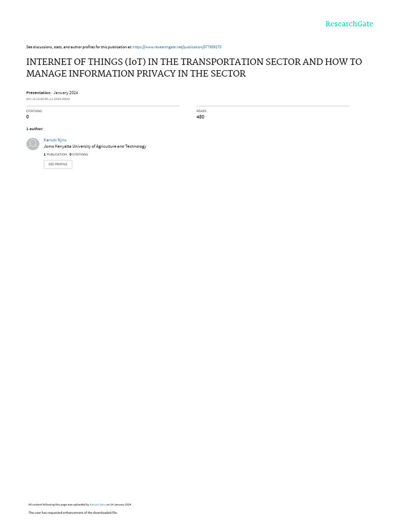 Internet of Things (Iot) in The Transportation Sector and How To Manage ...