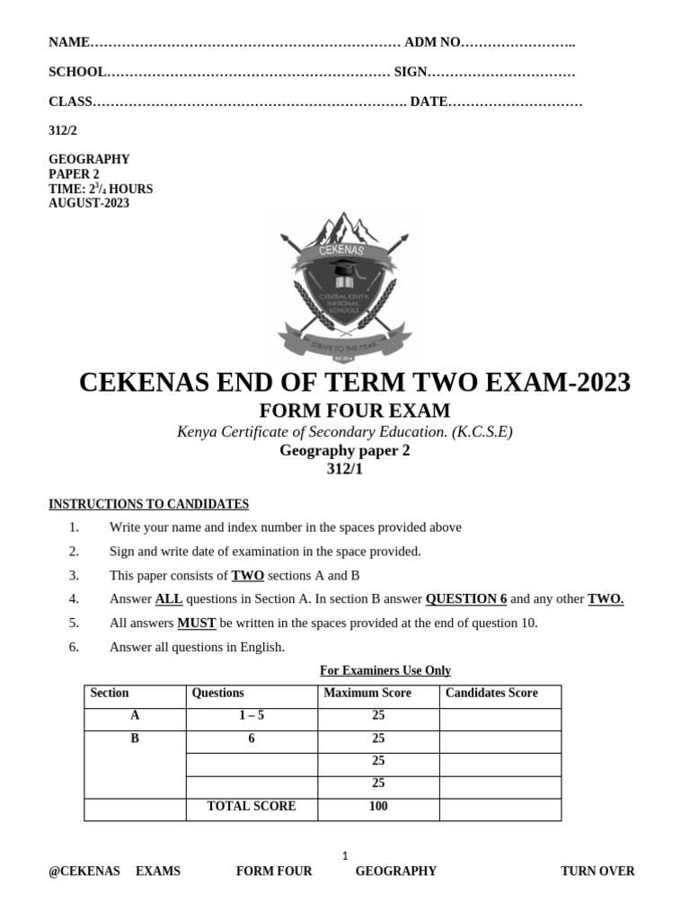 Geography Pp2 Pdf Mining Kenya