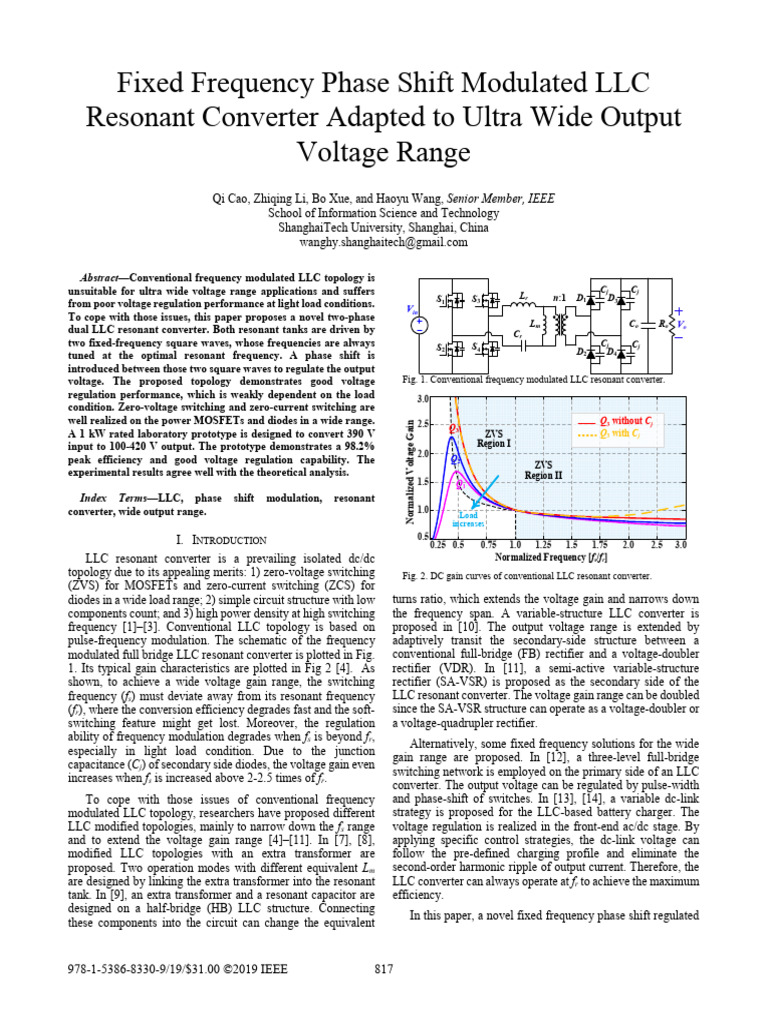 LLC FixedFreq PhaseShift | PDF | Rectifier | Resonance