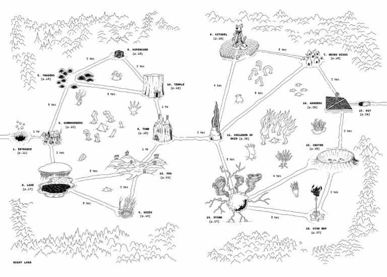 Night Land (01 Keyed Map) (OSE) | PDF