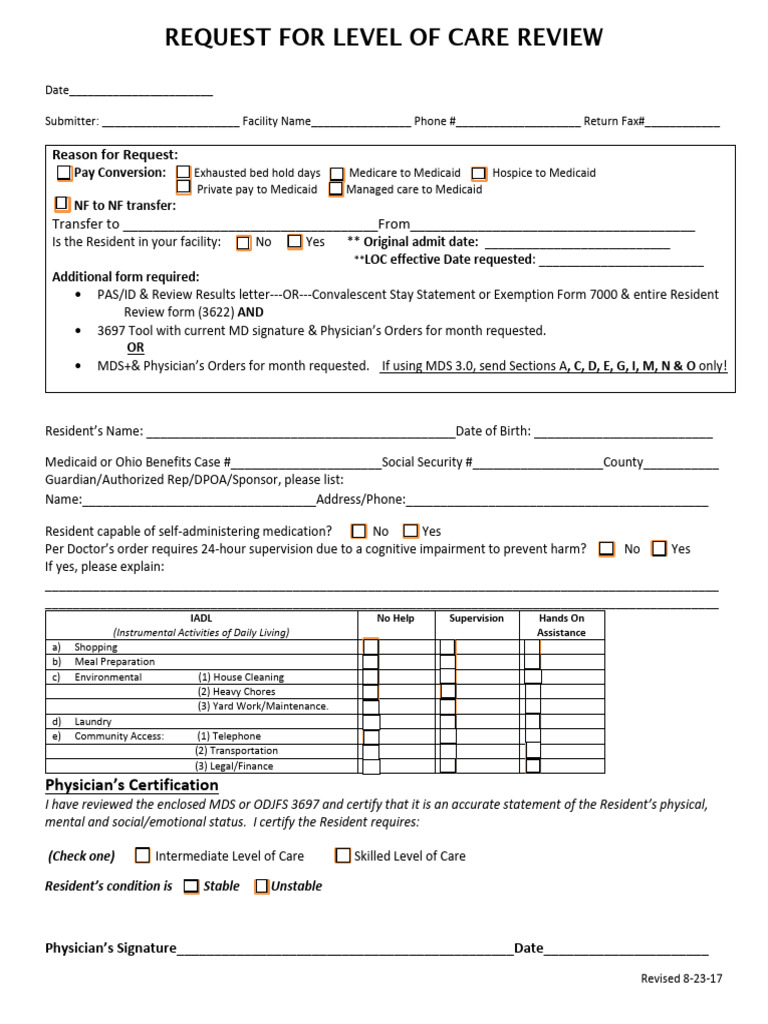 Request - For - Level - of - Care 2 | PDF | Medicaid | Social Programs