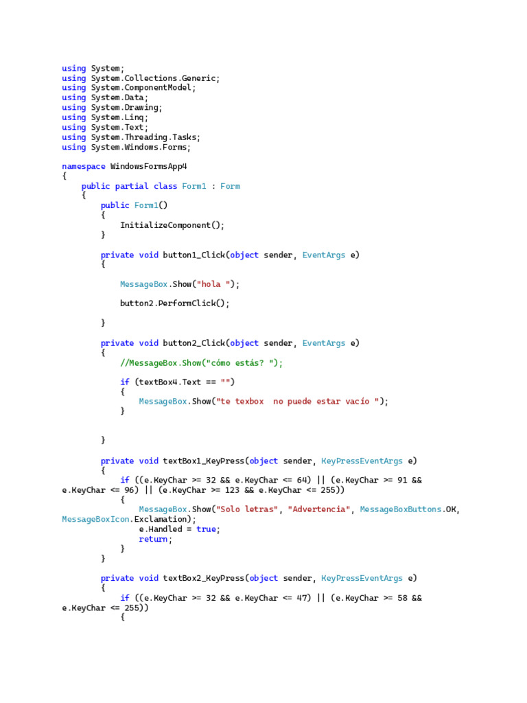 Validaciones y Procedimientos | PDF | Computer Programming | Object Oriented Programming