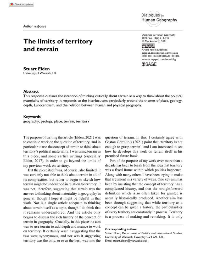The Limits of Territory and Terrain | PDF | Geography | Space