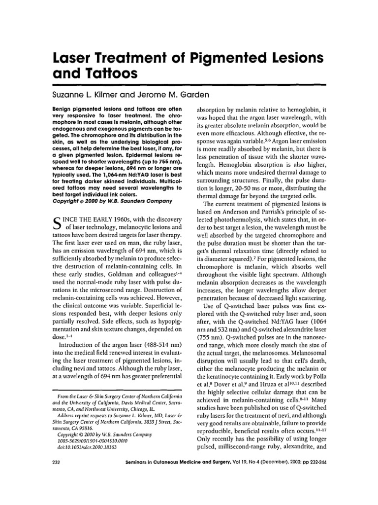 Laser_treatment_of_pigmented_lesions_and | PDF | Laser | Melanoma