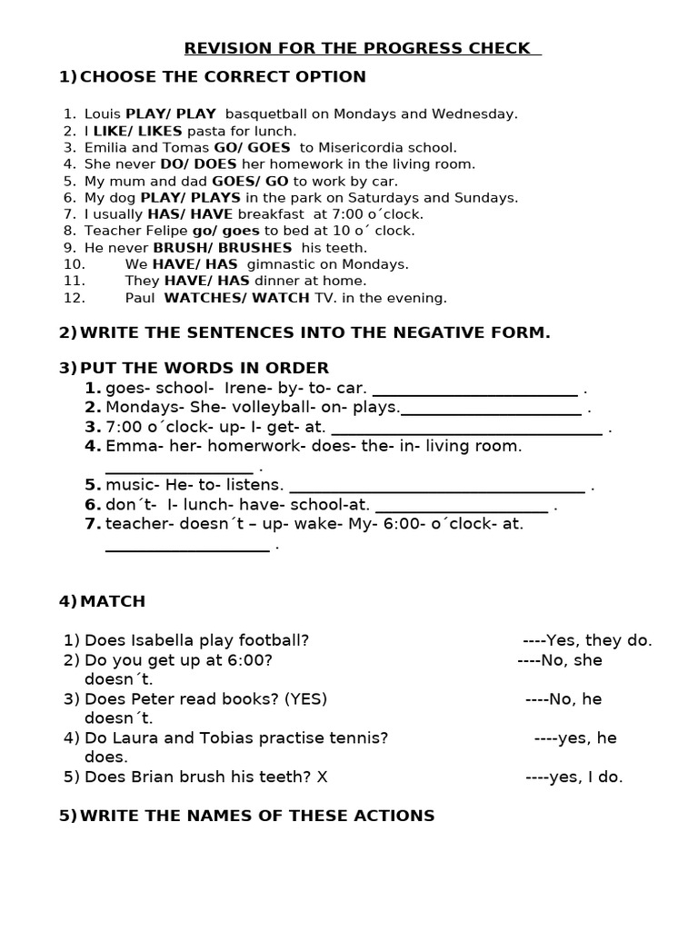 Revision Progress Check 3 and 4 | PDF