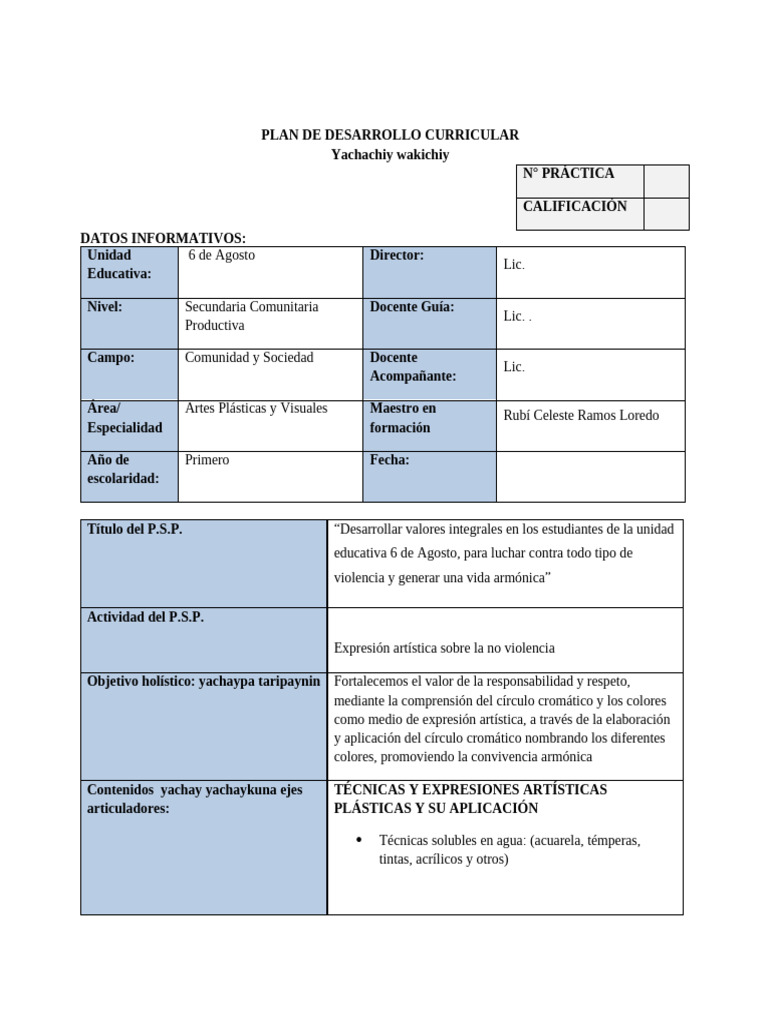 Adaptacion Curricular PDC | PDF | Color