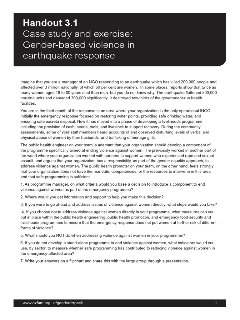 Handout 3 Gender-Drr-Handouts-Module3-040711-En | PDF | Violence ...