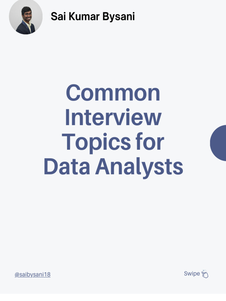 Data Analyst Interview Topics | PDF | Statistics | Regression Analysis