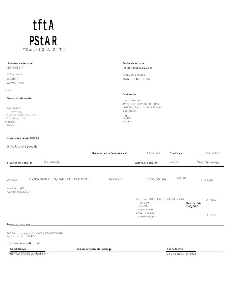 Factura Trapstar | PDF