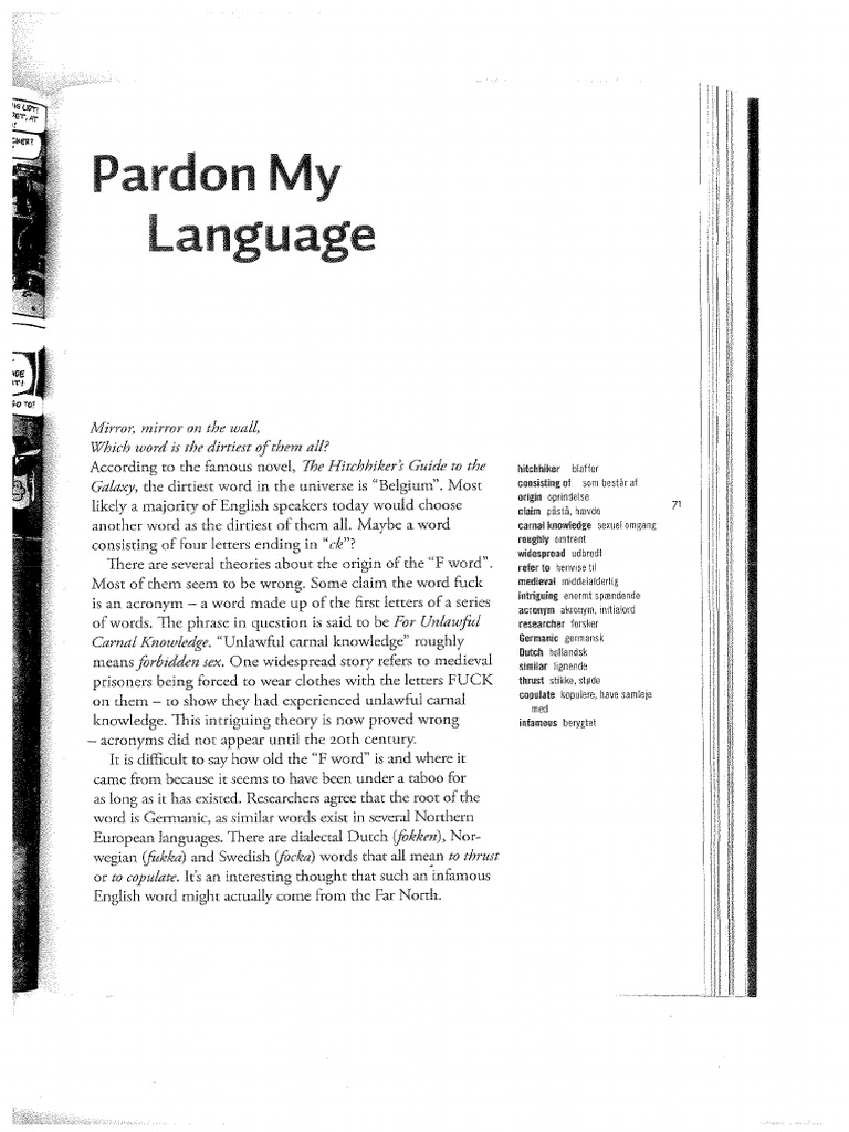 Pardon My Language | PDF