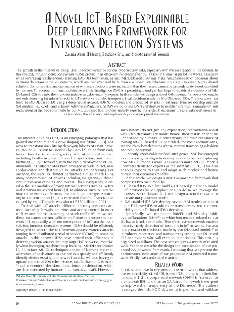 A Novel IoT-Based Explainable Deep Learning Framework For Intrusion Detection Systems | PDF ...