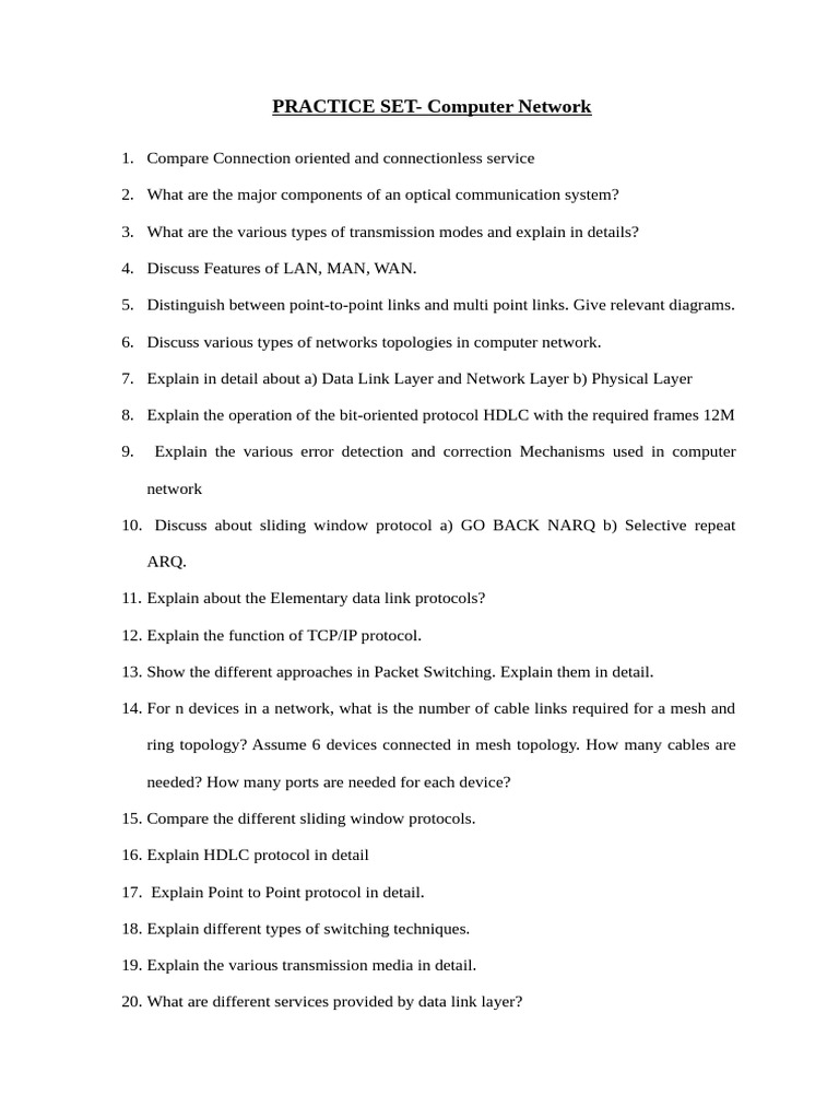 Practice Set_CN | PDF | Transmission Control Protocol | Computer Network