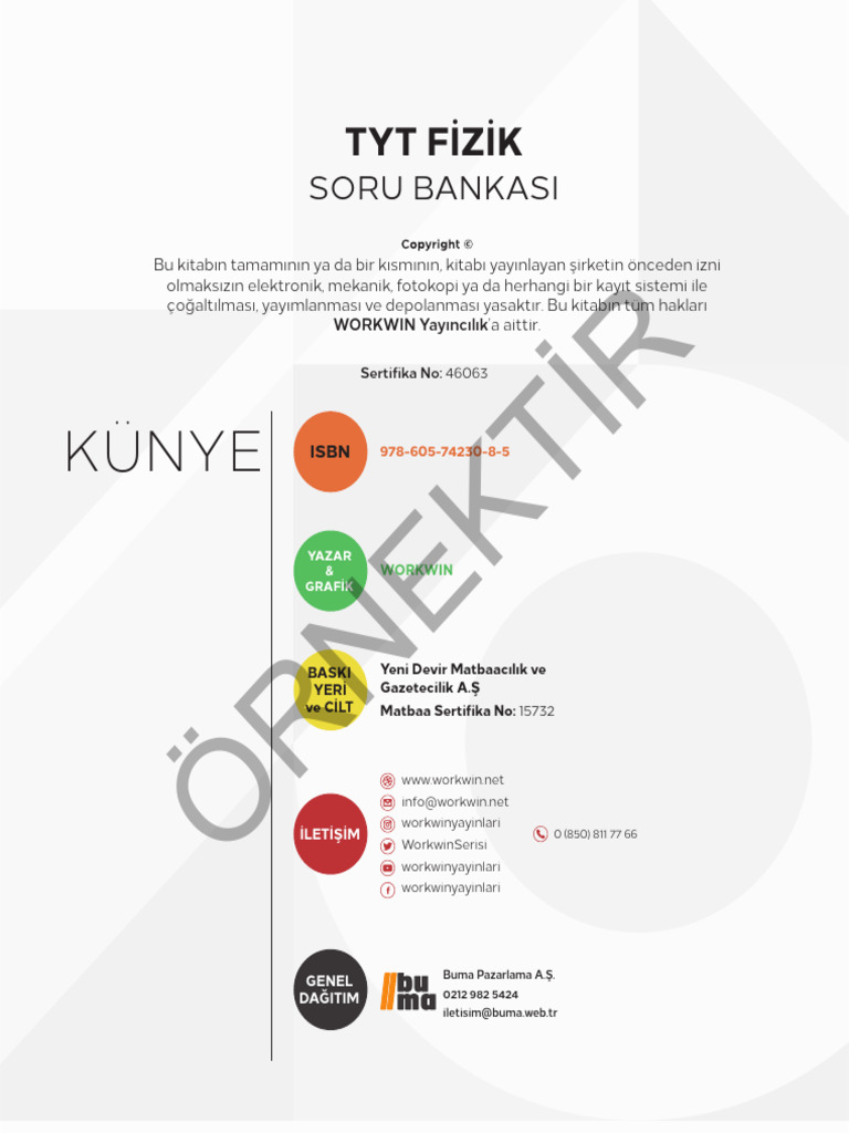 Workwin Fizik Soru Bankasi | PDF