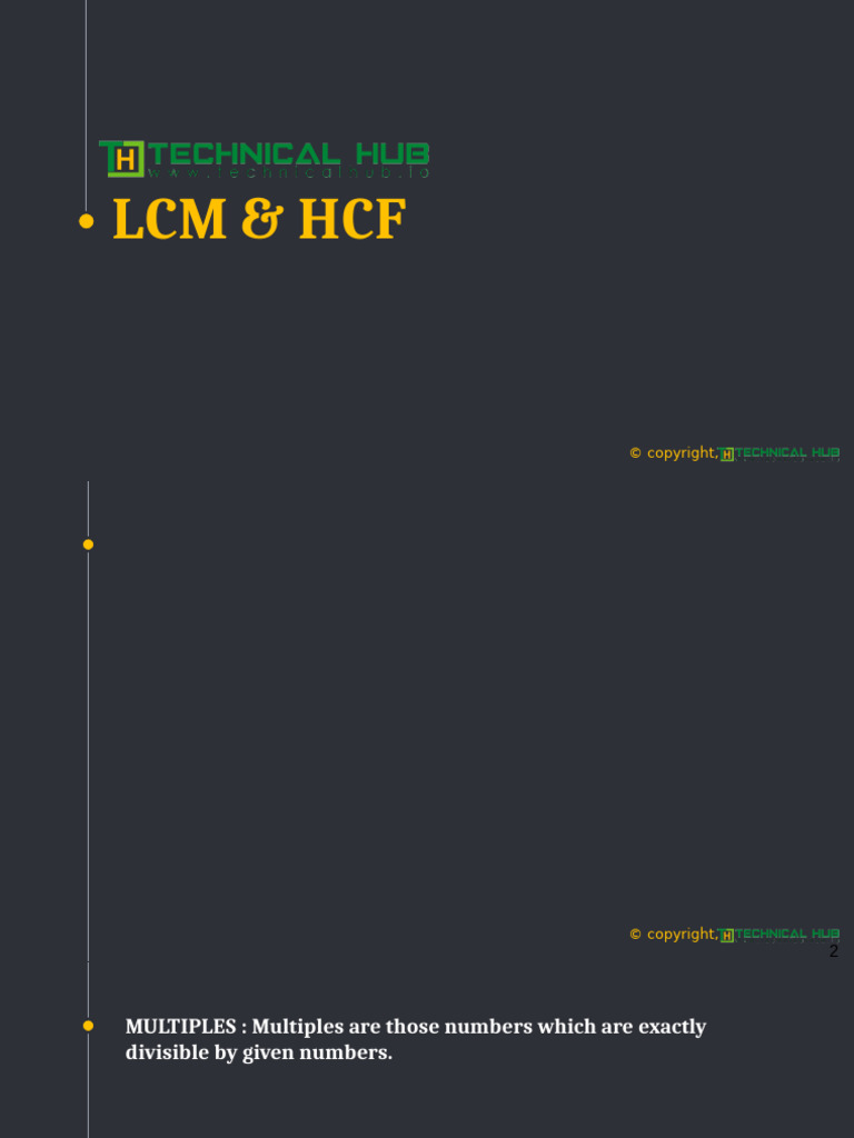 LCM&HCF | PDF | Mathematics | Arithmetic
