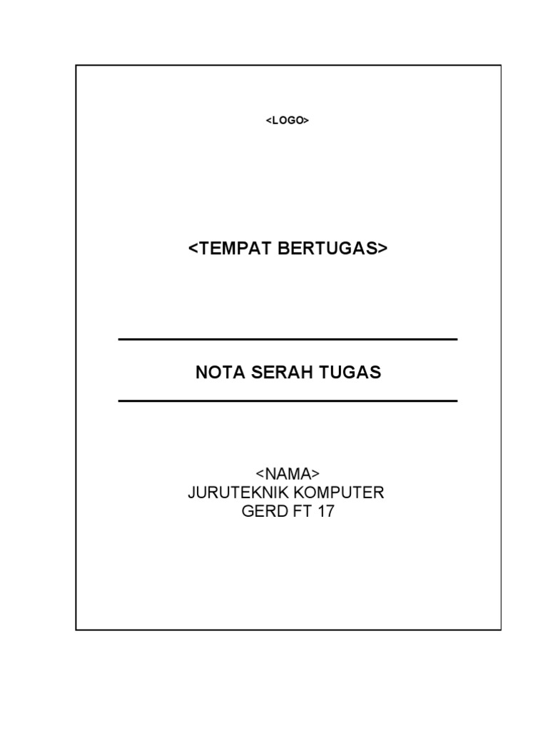 Nota Serah Tugas | PDF | Komputer | Teknologi & Rekayasa