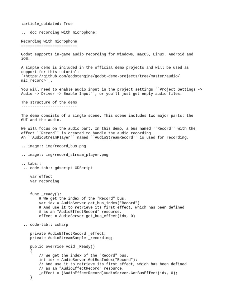 Recording With Microphone - RST | PDF | Software Engineering | System Software