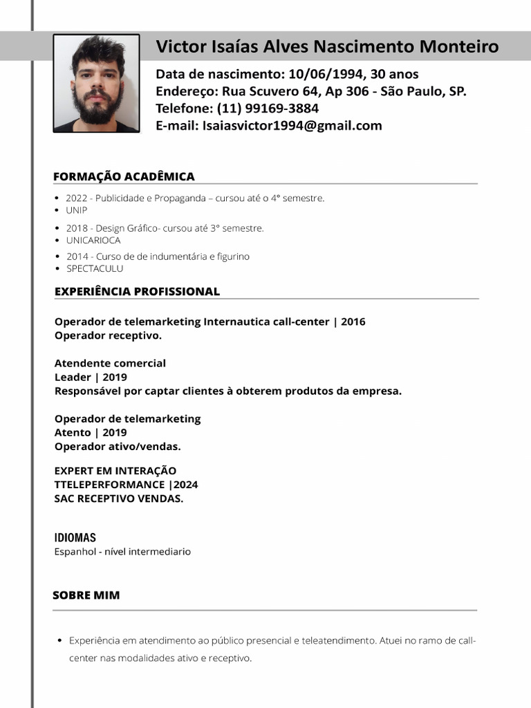 Curriculo Victor | PDF