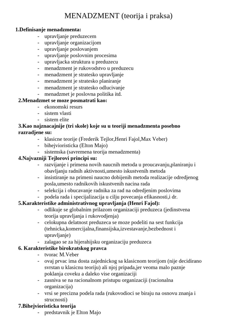 MENADZMENT | PDF