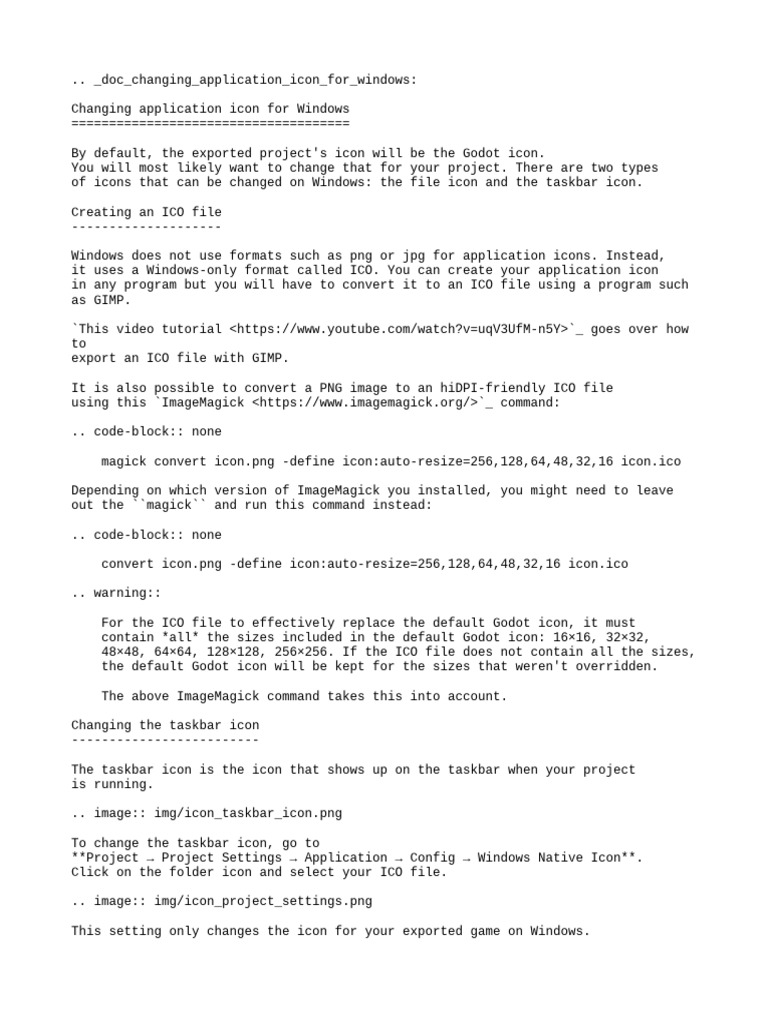 Changing Application Icon For Windows - RST | PDF | Icon (Computing) | Computer File