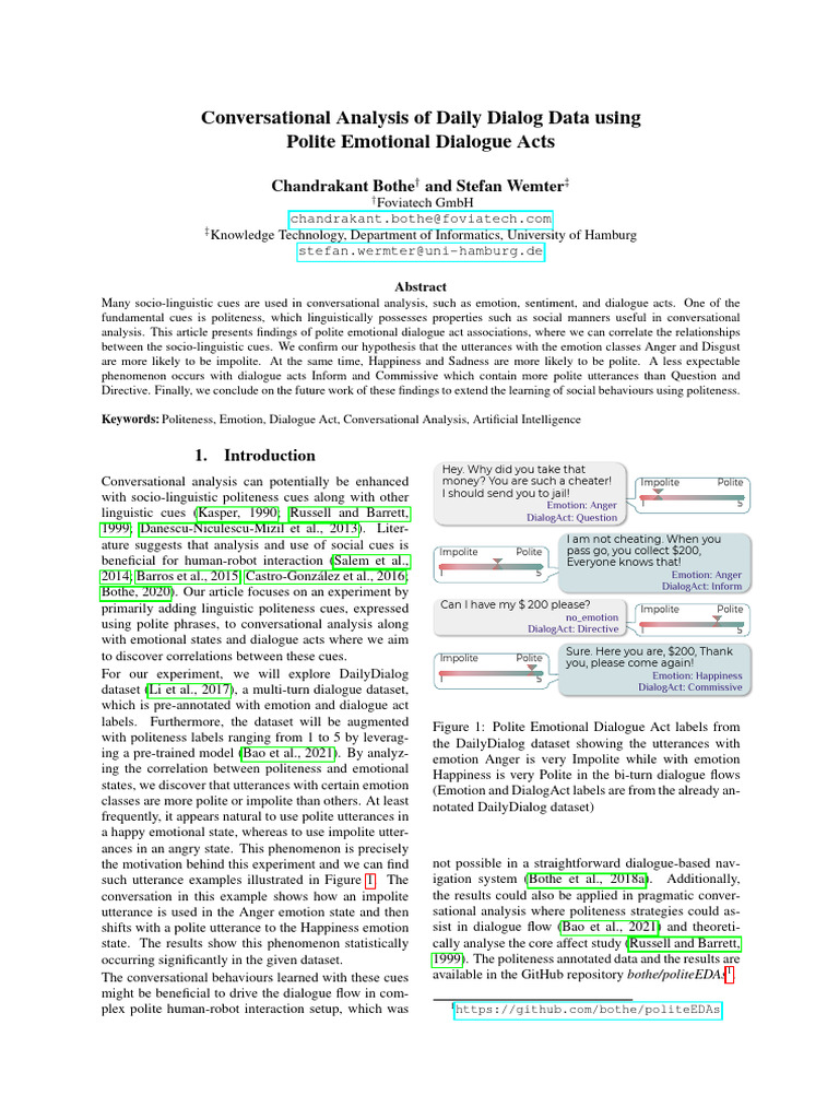 Politeness in Emotional Dialogues | PDF | Emotions | Anger