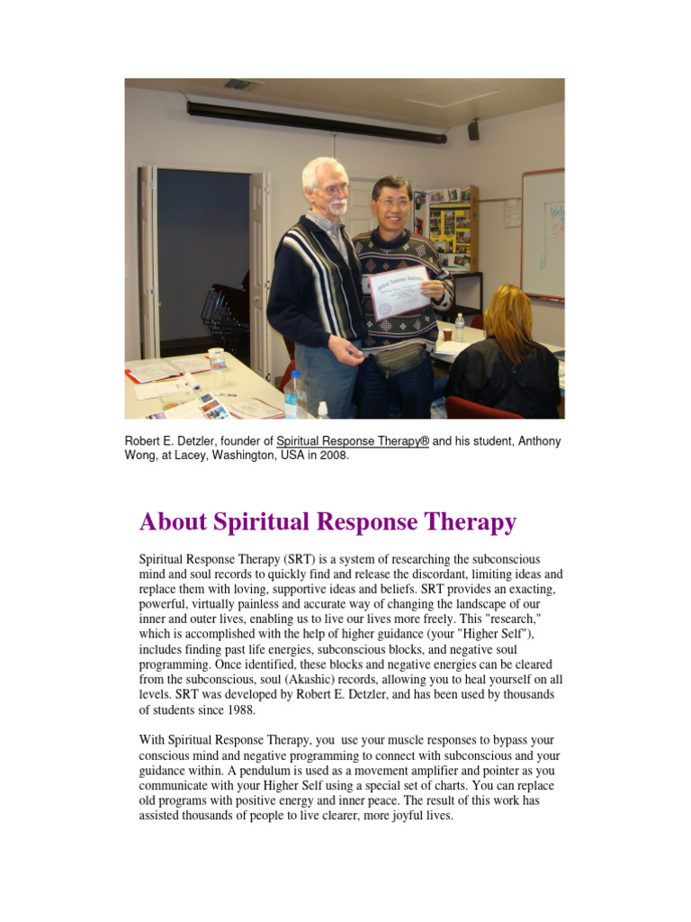 Spiritual Response Therapy Overview | PDF | Soul | Reincarnation