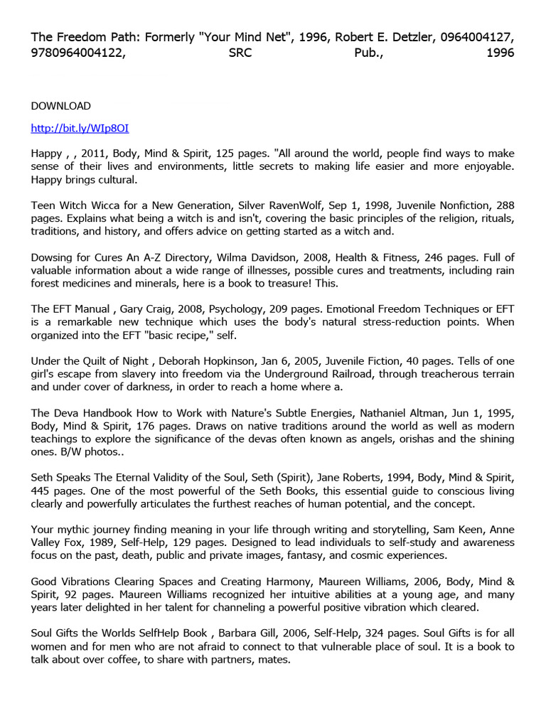 The Freedom Path Formerly Your Mind Net | PDF | Emotional Freedom Techniques