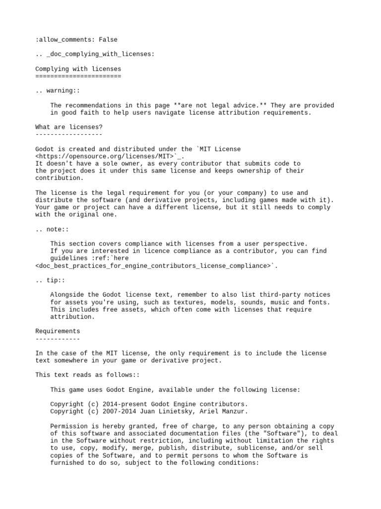 Complying With Licenses - RST | PDF | License | Copyright