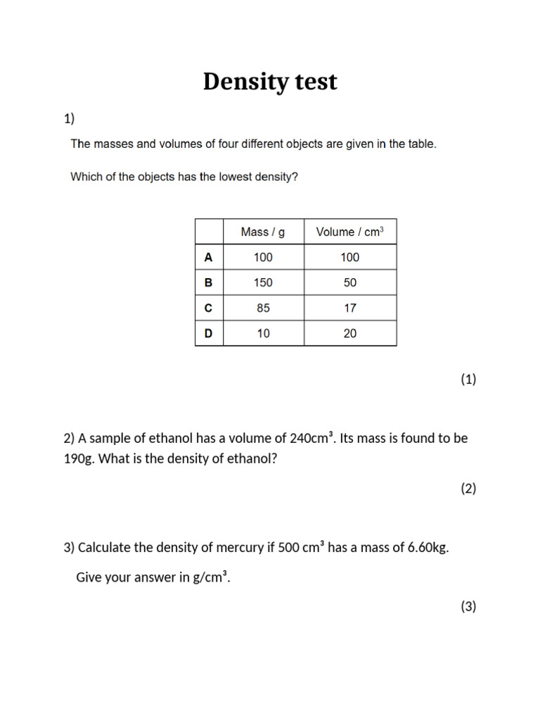 Density Test | PDF