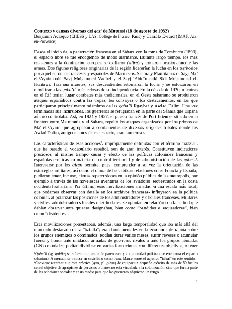 Acloque & Evrard | PDF | Mauritania | España