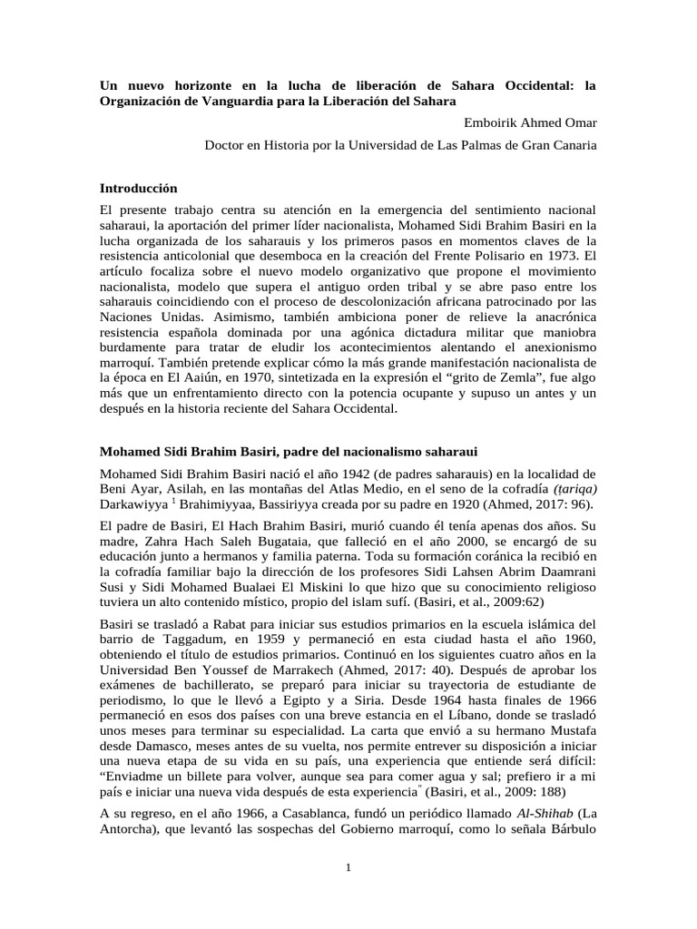 Ahmed Omar | PDF | Sahara Occidental