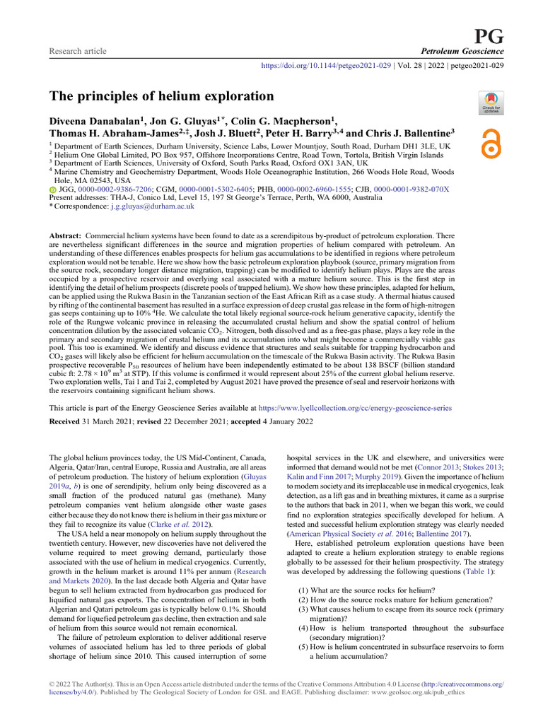 Danabalan Et Al 2022 The Principles of Helium Exploration | PDF ...