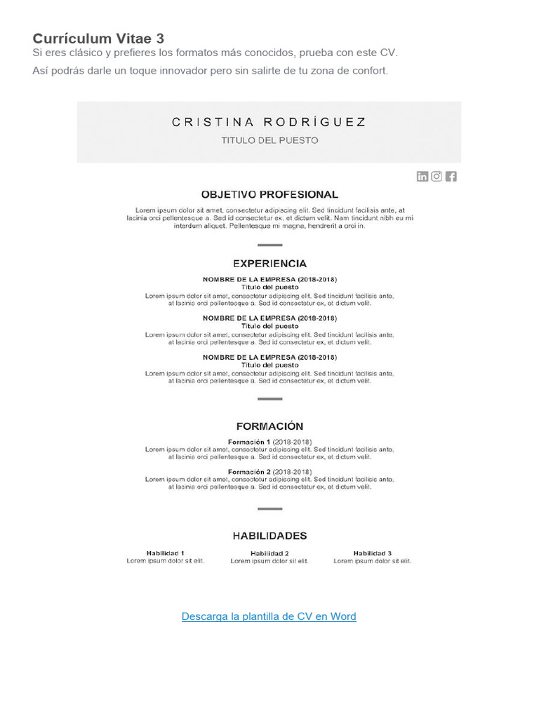 Plantillas de CV para descargar gratis-3-4 | PDF