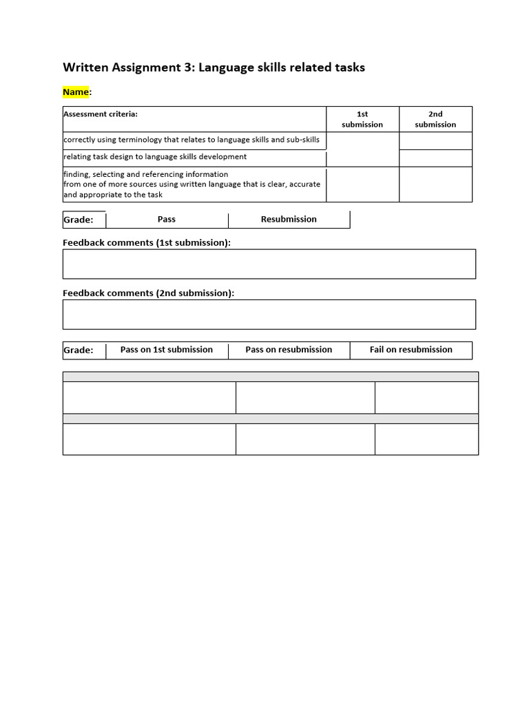 WA LANGUAGEg SKILLS RELATED TASKS | PDF | Psycholinguistics | Language Acquisition
