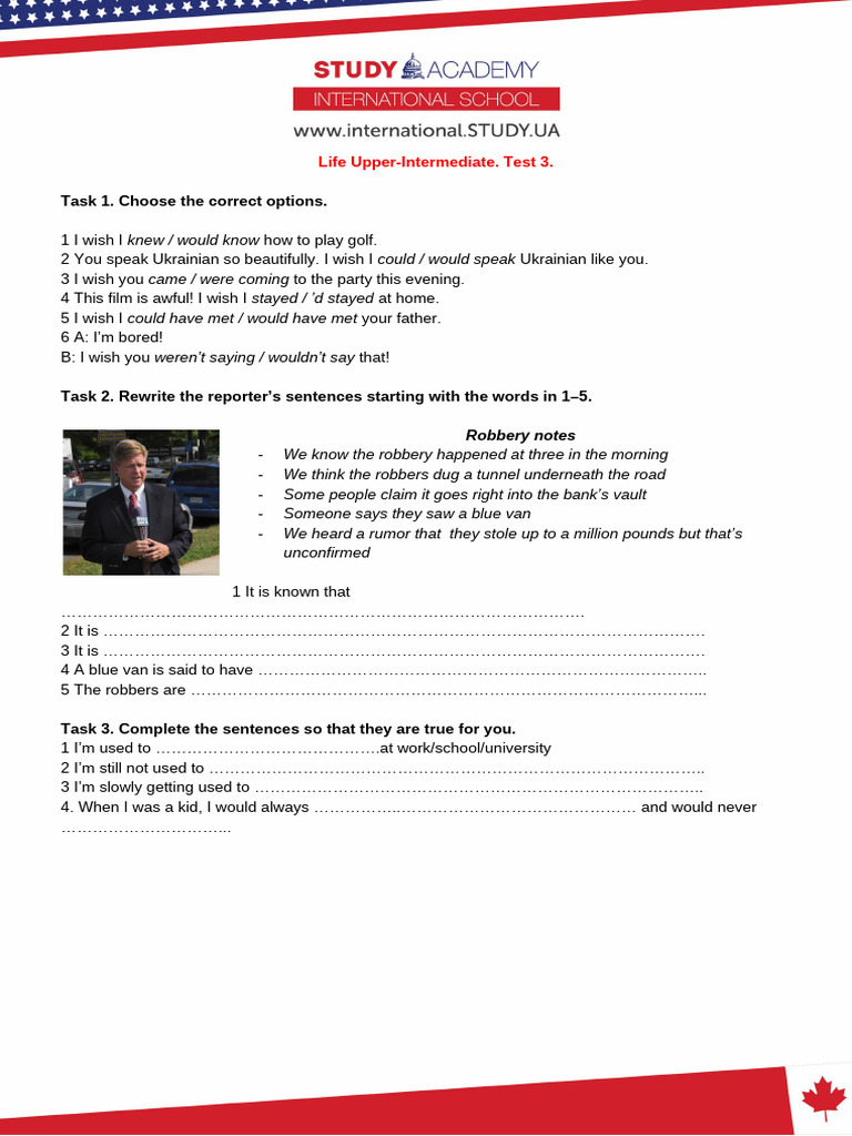 Upper Intermediate Test 3 Pdf Language Arts Discipline