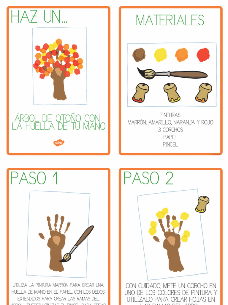 ES T T 23913 Instrucciones Crea Un Arbol de Otono Con La Huella de Tu ...