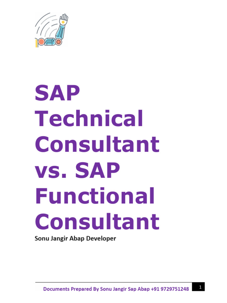 SAP Technical vs. Functional Consultant | PDF | Consultant | Computer ...