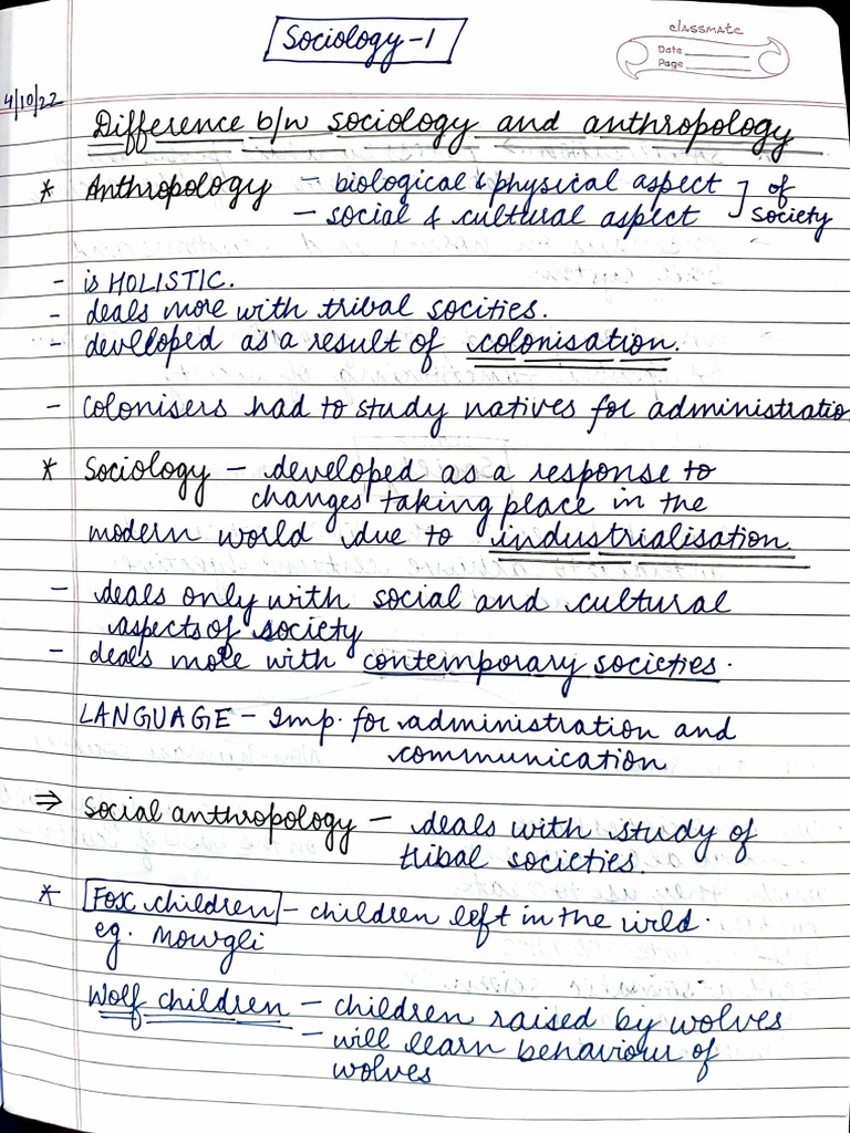 Sociology Sem First Notes | PDF