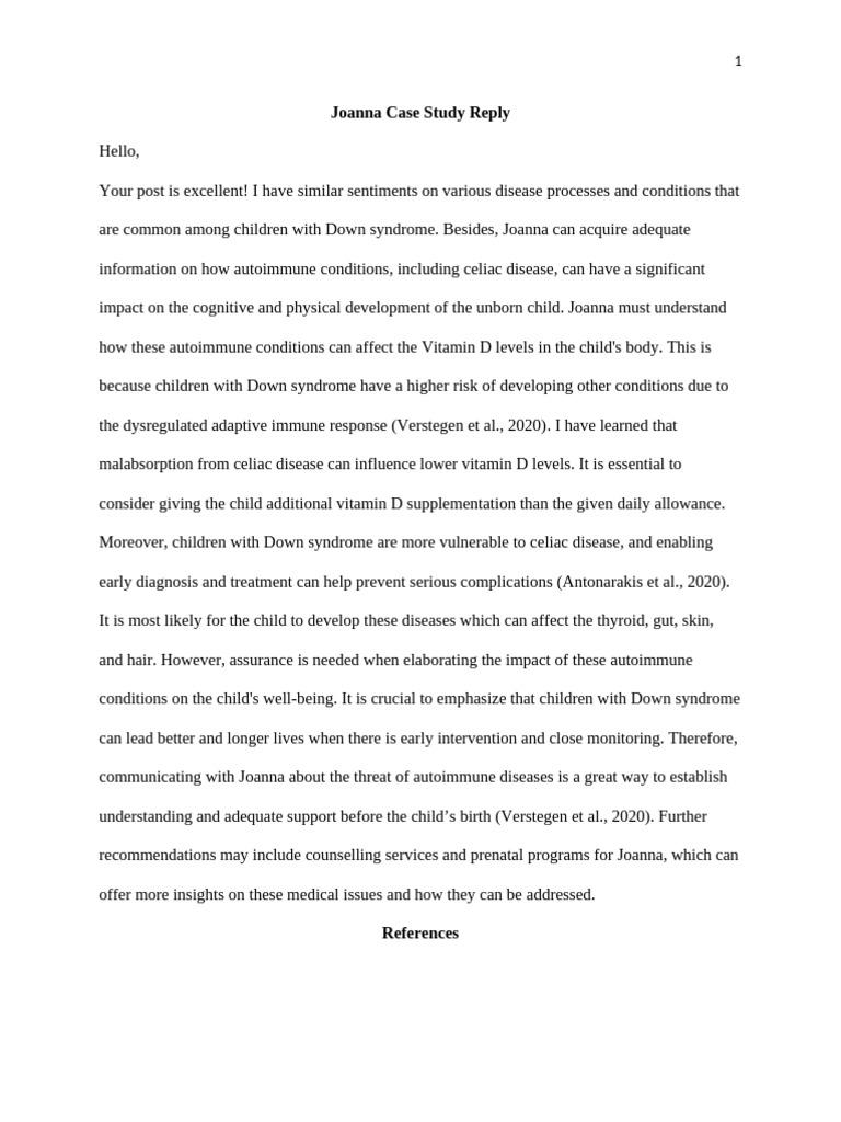 Joanna Case Study Reply - Edited | PDF | Autoimmune Disease | Coeliac ...