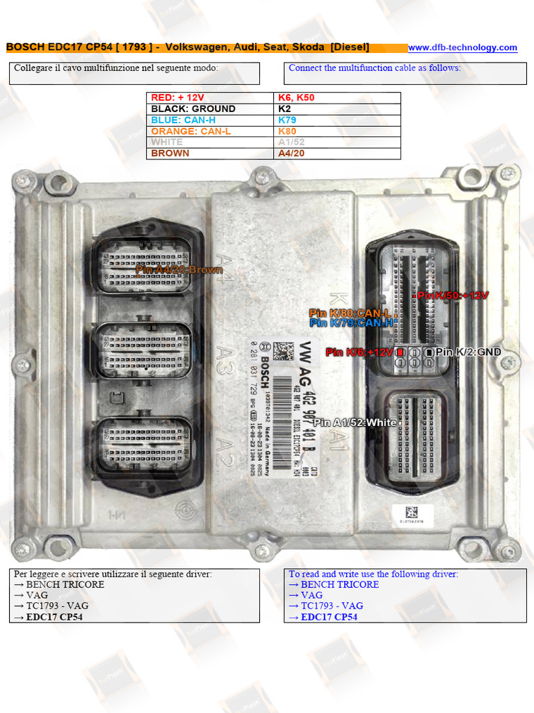 Bench Tricore Vag Edc17 CP54 1793 | PDF