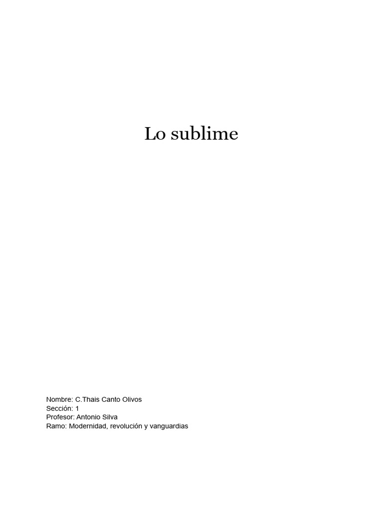 Lo Sublime | PDF | Perspectiva (Gráfica) | Pinturas