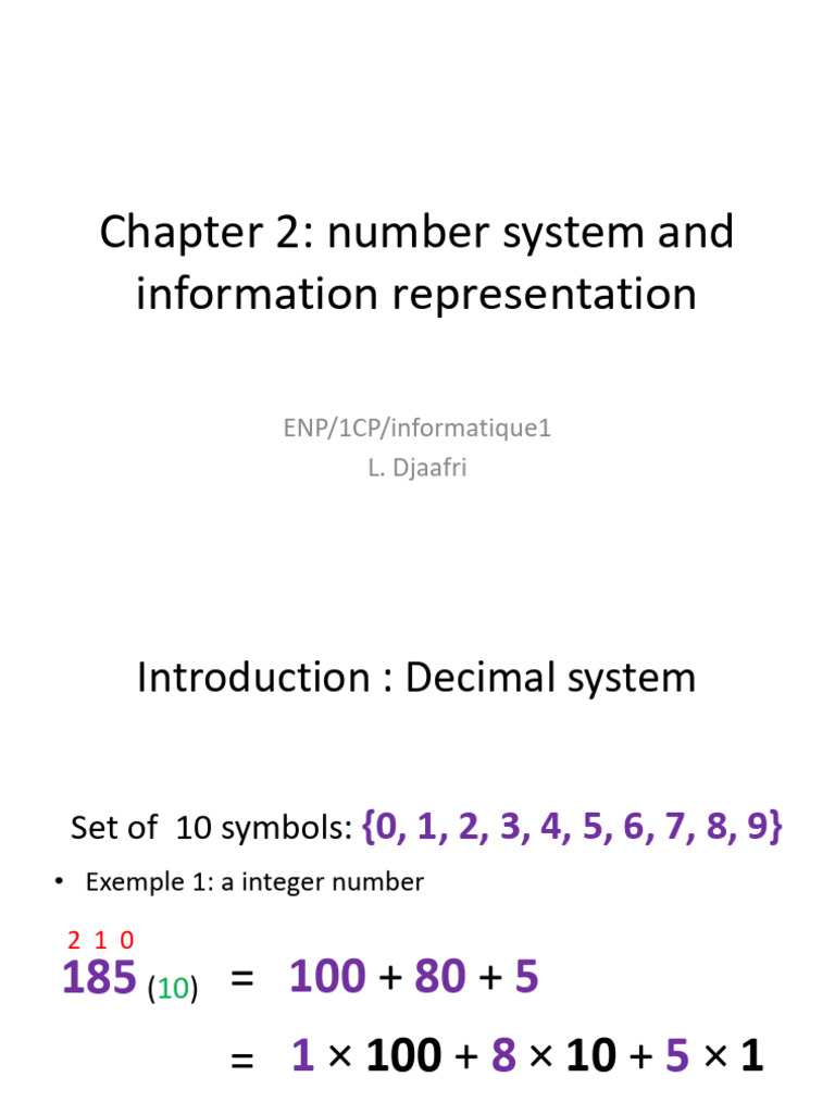 Information Representation and Number System | PDF | Byte | Mathematics