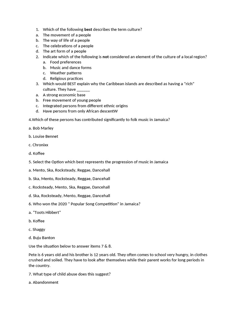 Grade 9 Social Studies Test | PDF