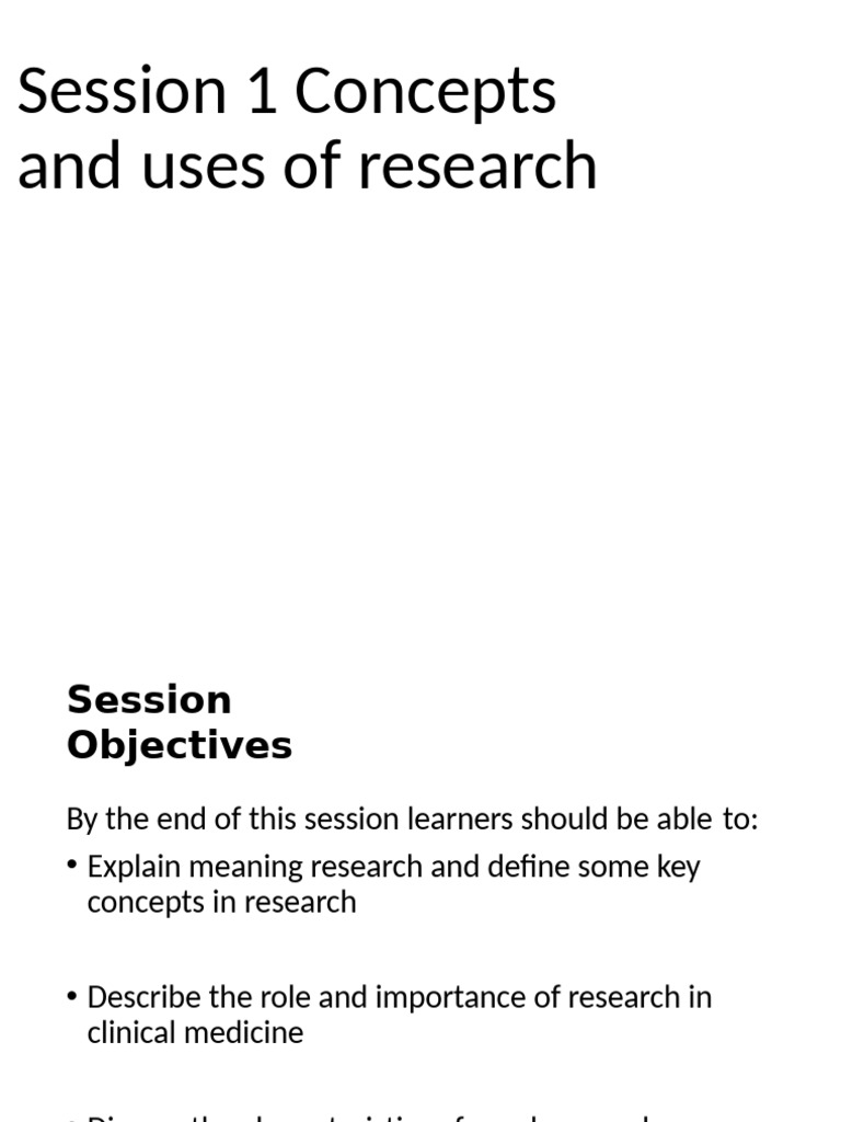 Session 1 - Concepts and Role of Research | PDF | Knowledge | Inquiry